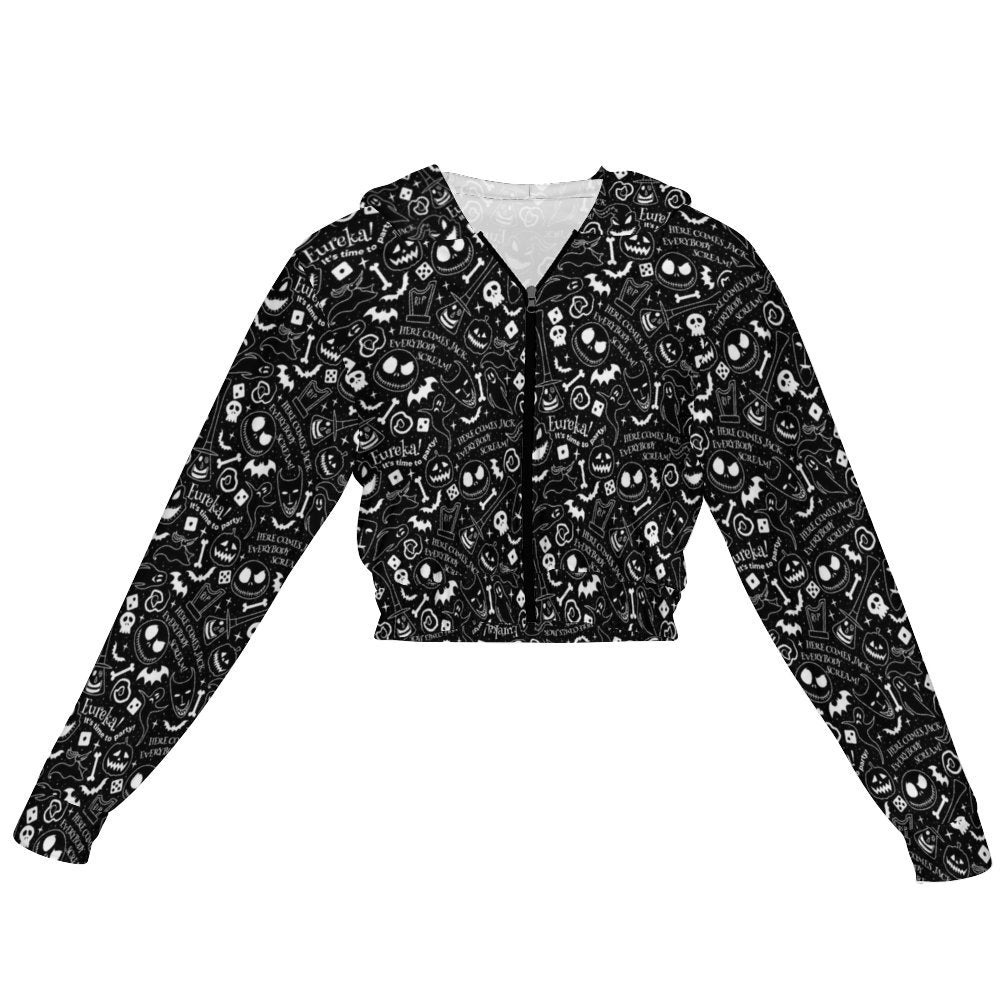 Disney Nightmare Before Christmas Everybody Scream Women's Cropped Zip ...