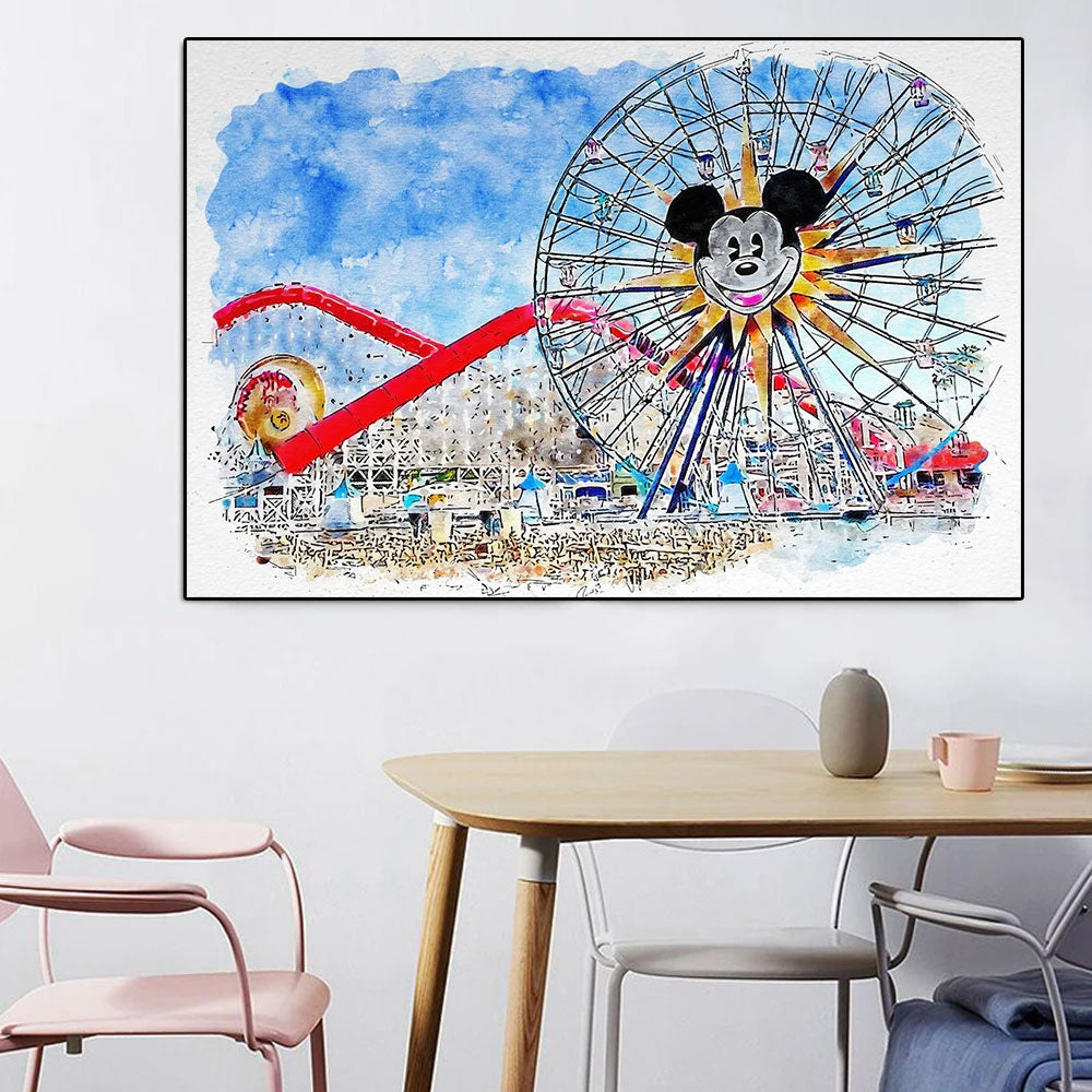 Disney Watercolor Pixar Pier Canvas Wall Poster – Ambrie