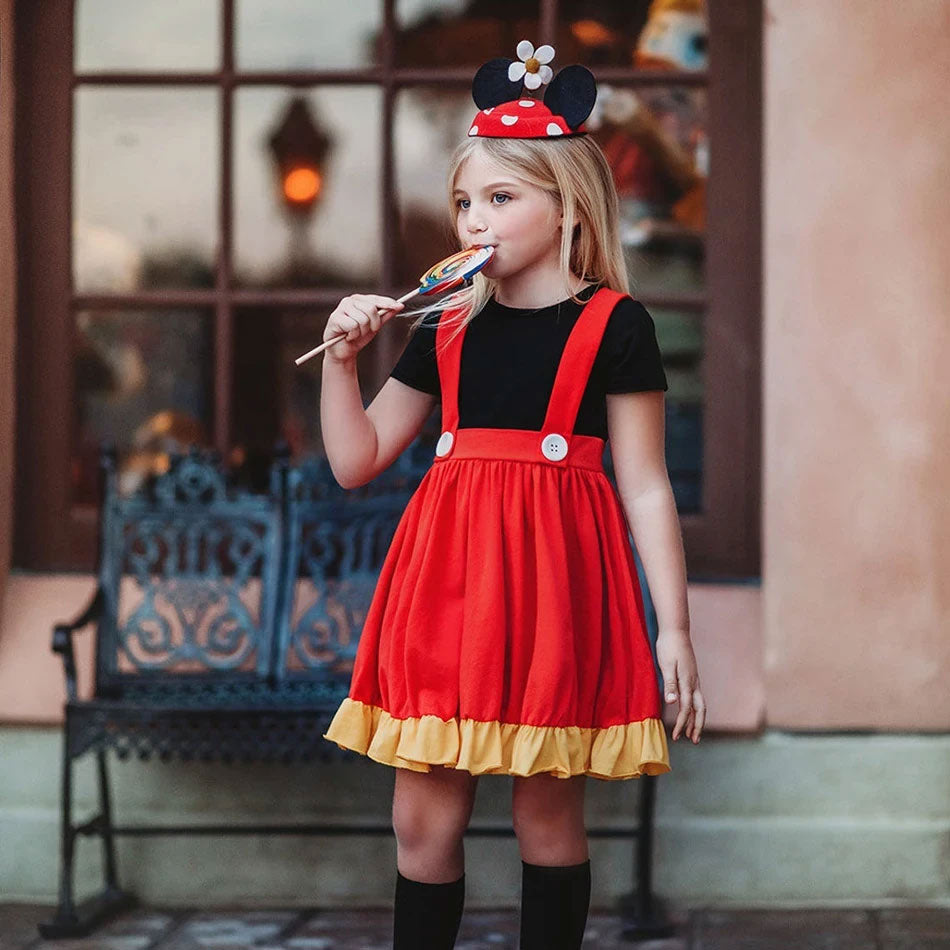 Mickey Mouse Suspenders Mouse Girl's Character Dress – Ambrie
