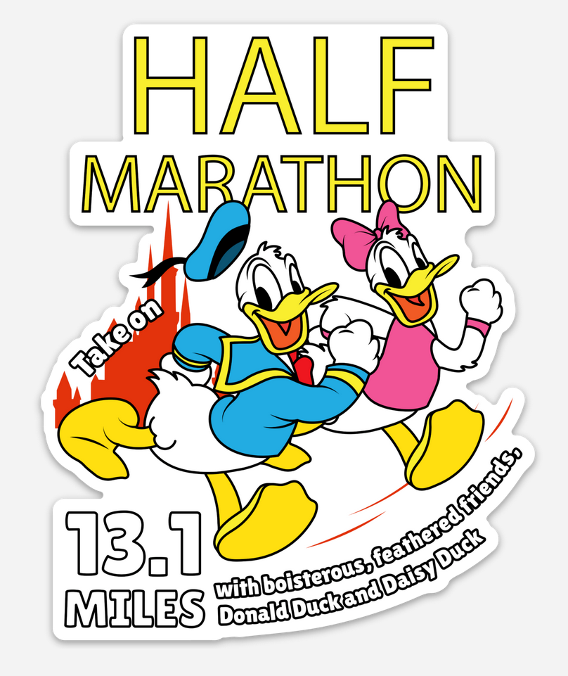 Donald And Daisy Half Marathon Disney Sticker – Ambrie