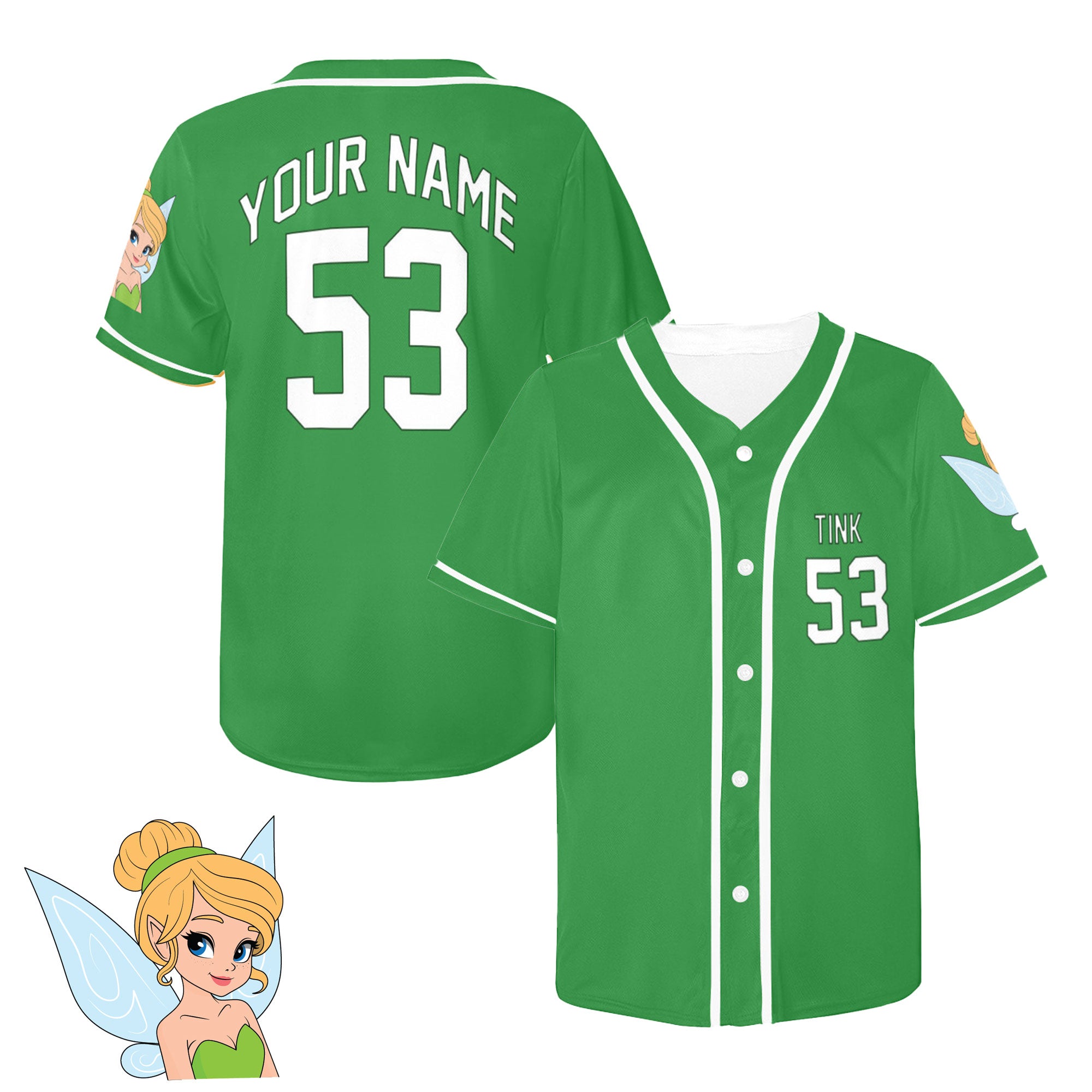 Tinkerbell Customizable Jersey (Adults And Kids Sizes) – Ambrie